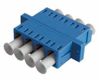 China Quad LC to LC Fiber Optic Adapter Multi Mode Gray Full Flanged 4 Ways with ≤0.2dB Insertion Loss for sale