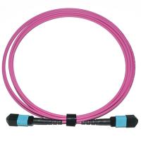 China MPO MTP 12-Core Fiber Optic Patchcord with 3.0mm Trunk and ≤0.2dB Low Insertion Loss for 100G Data Centers for sale
