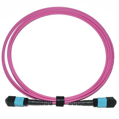 China MPO MTP 12-Core Fiber Optic Patchcord with 3.0mm Trunk and ≤0.2dB Low Insertion Loss for 100G Data Centers for sale