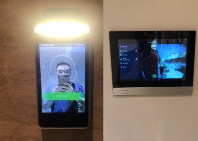 China Heimann Sensor Face Recognition Temperature Kiosk With QR Code MIPS Software for sale