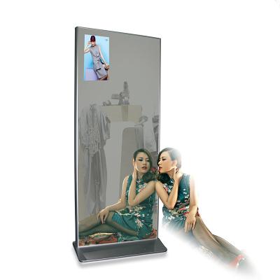 China Black LCD Magic Mirror Interactive Touch Screen Kiosk 43 Inch With Motion Sensor for sale