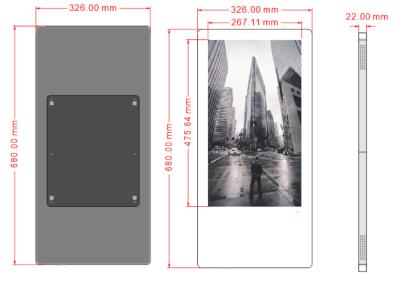 China TF/USB Storage Wall Mounted Digital Signage LCD Advertising Player AC100V-240V for sale