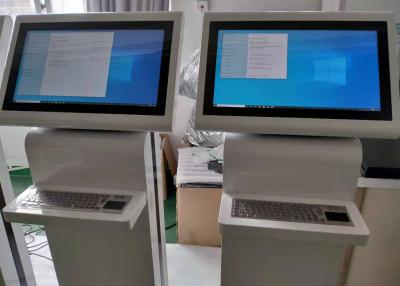 China Free Standing Kiosk Multimedia Advertising player white RS232 With Keyboard for sale