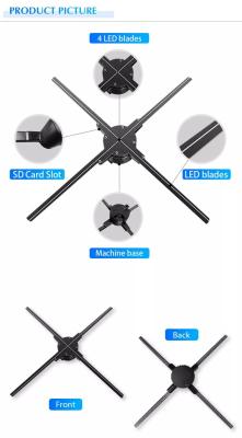 China hd screen Z3 digital signage LED displays 3D bluetooth Hologram fan display kiosks 3d advertising holographic panels for sale