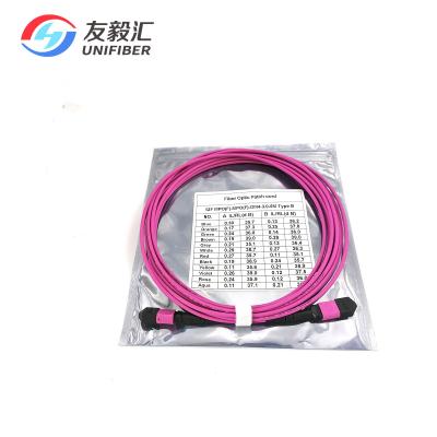 China 8 / 12F Multimode OM4 MPO Patch Cable 1m Type B LSZH OFNP OFNR Jacket for sale