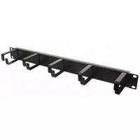 China 1U Rack Mount Horizontal Metal Cable Manager Single Sided 5 Snapin D Rings for sale
