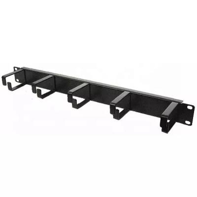 China 1U Rack Mount Horizontal Metal Cable Manager Single Sided 5 Snapin D Rings for sale