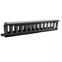 China 1RU Horizontal Single Sided Cable Manager With Finger Duct Cat6 24AWG Metal / ABS for sale