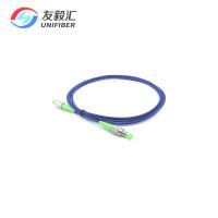China Indoor Rugged Armored Fiber Patch Cord OFNR 1m Blue Single Mode FC/APC-FC/APC for sale