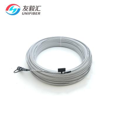 China FTTH Outdoor Flat Drop Fiber Optic Cable Grey G657A2 Huawei Mini SC 150m for sale