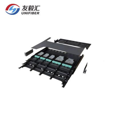 China 1U Rack Mount MPO LC Fiber Optic Patch Panel 144 Ports For Data Center for sale