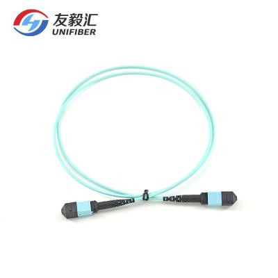 China Telecom MPO MTP Patch Cord 8/12/24 Fibers Polarity B OM3 PVC LSZH OFNP Jacket for sale