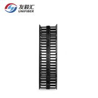China Vertical Dual Sided Cable Manager, 45RU, Bend Radius Plastic Finger Duct, 4.9 in. Wide for sale