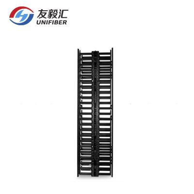 China Vertical Dual Sided Cable Manager, 45RU, Bend Radius Plastic Finger Duct, 4.9 in. Wide for sale