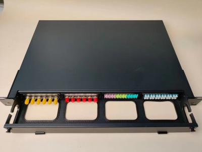 China 1U 48 96 core Fiber Optic Patch Panel Duplex LC SM OM3 OM4 OM5 with cable management for sale