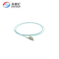 China LC/PC OM3 OM4 Multimode Fiber Optic Pigtail 0.9mm Tight Buffer Aqua LSZH 1m for sale