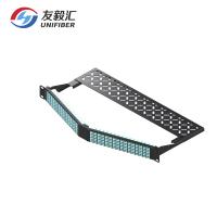 China 1U 192 Port Ultra HD Angled LC To LC Fiber Patch Panel With Foldable Cable Management for sale