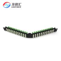China 19 Inch Rack Mount Angled Fiber Optic Patch Panel 192 Ports Single Mode LC Adapter for sale
