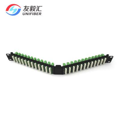 China 19 Inch Rack Mount Angled Fiber Optic Patch Panel 192 Ports Single Mode LC Adapter for sale