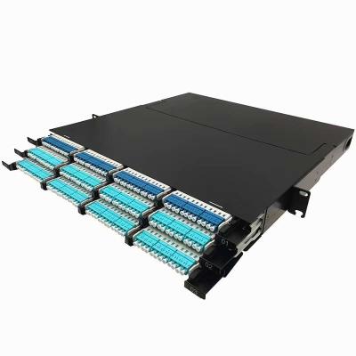 China 1U 144 fiber Ultra high density MPO fiber optic patch panel for sale