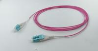 China Multimode OM4 LC-LC Uniboot Fiber Patch Cable 2.0mm Duplex Round Cable 3M for sale