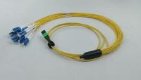 China 16 Fibers MPO-16 APC (Female) to 8 LC UPC Breakout Patch Cord for 800G to 8x100G Connection for sale