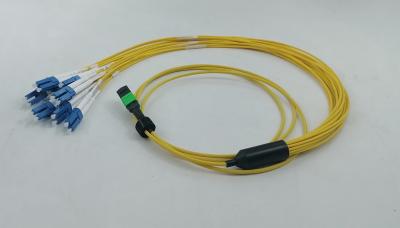 China 16 Fibers MPO-16 APC (Female) to 8 LC UPC Breakout Patch Cord for 800G to 8x100G Connection for sale