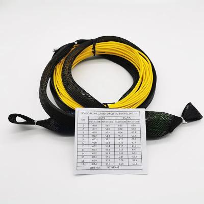 China Customized 12 Fibers OS2 Single Mode SC/UPC-SC/APC Indoor Multi-Fiber Pre Terminated Breakout Cable With Pulling Eyes for sale