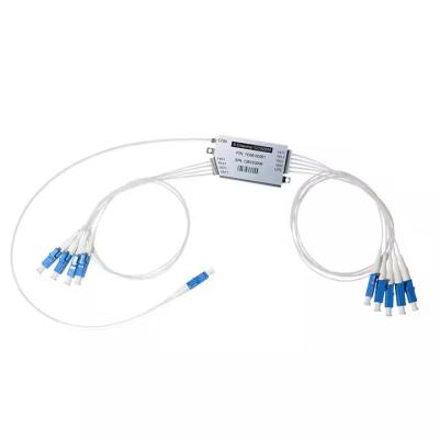 China Compact CWDM mux/demux, 8+1CH (UPG), 1270-1410nm, 0.9mm, with LC/APC for sale