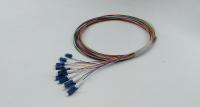 China 12 Color-Coded 0.9mm Unjacketed LC UPC Fiber Pigtails OS2 Single Mode 1m (3ft) for sale