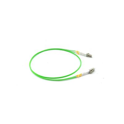 China LC UPC Duplex to LC UPC Duplex Multimode (OM5) Fiber Patch Cable Lime Green 1M for sale