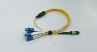 China 1m (3ft) MTP to 4 LC UPC Duplex, 8 Fibers, Single Mode (OS2), Plenum (OFNP), 0.35dB Max, Type B, Yellow for sale