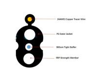 China FTTH 1-Fiber ROC Toneable Drop Cable G657A1 24 AWG Copper Wire for sale