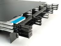 China 1U 144 Port MPO-LC High Density Fiber Patch Panel with 12x MPO-LC Cassettes for sale