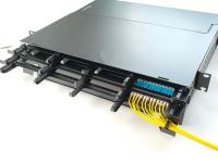 China 1U 144 Port MPO-LC High Density Fiber Patch Panel with 12x MPO-LC Cassettes for sale