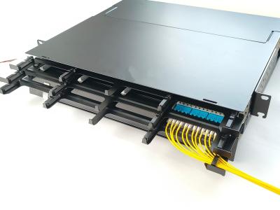 China 1U 144 Port MPO-LC High Density Fiber Patch Panel with 12x MPO-LC Cassettes for sale