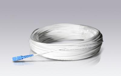 China White Fiber Optic Network Cable , Ftth Fiber Optic Drop Cable Sc Connector for sale