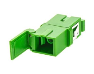China Stable SC Fiber Optic Adapter Outer Shutter Green Color Corrosion Resistant for sale