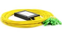 China Plastic Fiber Optic PLC Splitter , ABS Box PLC Splitter 1x16 1x32 1x64 for sale