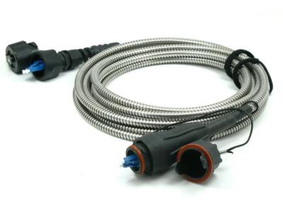 China Durable Steel Armored Fiber Optical Patch Cord Waterproof FTTA FULLAXS LC-ODVA for sale