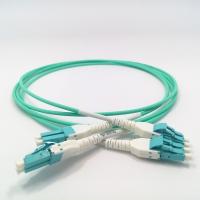 China Multimode Duplex Fiber Optic Patchcord  LC/LC Uniboot 50 Micro OM4 Aqua LSZH Jacket for sale