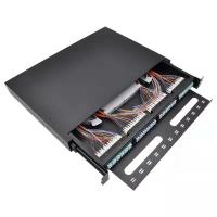 China 1RU 96 Fiber Rack Fiber Optic Patch Panel Duplex LC Adapter With Splice Tray for sale