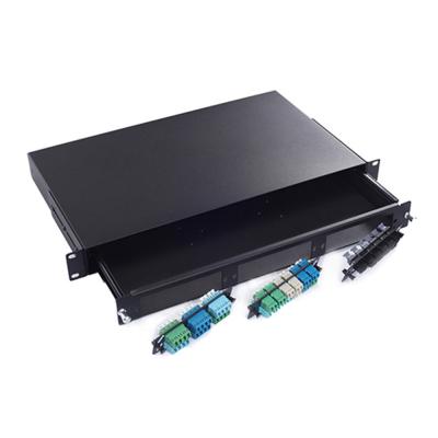 China 12/24 Port Sliding Fiber Optic Cable Patch Panel 1U 19