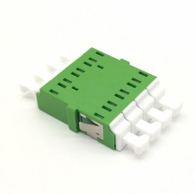 China High Density Fiber Optic Connector LC APC 4cores Inner Shutter Quad LC To LC single mode fiber adapter, green color for sale