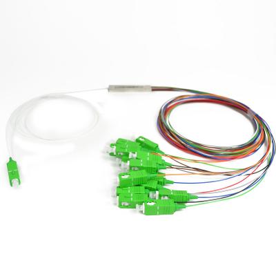 China Singlemode 1x16 Gpon Optical Splitter , Rack Mount Plc Splitter 900um Mini Steel Tube for sale