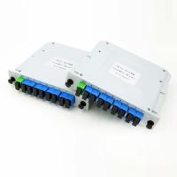 China Mini Plug - In Cassette Fiber Optic Splitter 1 In 8 Out Ports LGX Box Compact Size for sale