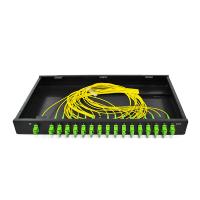 China 1x16 2x16 Rack Mount Fiber Optic Splitter 1U 19 Inch Metal Box Uniform Power Splitting for sale