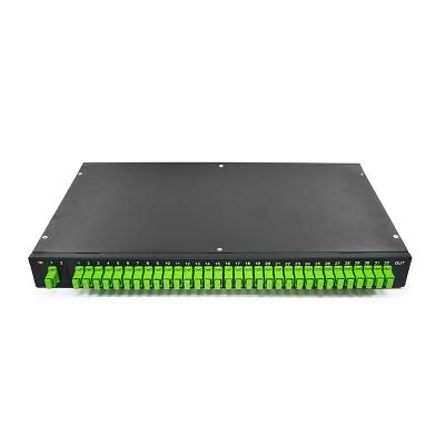 China Customized Pigtail Length Fiber Optic Cable Splitter 1x32 2x32 1U19 Inch Metal Box for sale