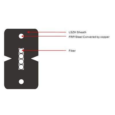 China 4 Core G657A LSZH Butterfly FTTH Indoor Fiber Optic Ethernet Cable Flame Retardant Materials for sale