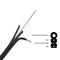 China FTTH Aerial Drop Bulk Fiber Optic Cable Singlemode G.657A Steel FRP Self Supporting for sale